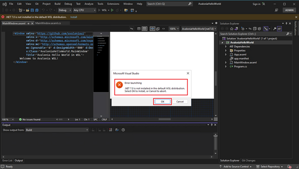 Getting Started Creating a Linux Desktop App in Visual Studio using Avalonia and WSL
